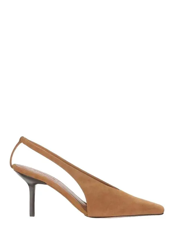 ARMARIUM Evelina Square-toe Suede Pumps - Brown