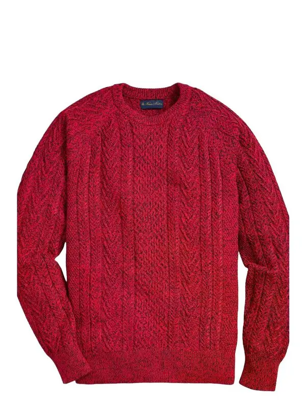 Brooks Brothers Fisherman Crewneck Sweater - Red