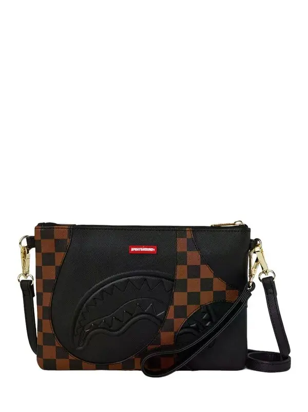 SPRAYGROUND Jetstream Embossed Check Clutch Bag - Brown