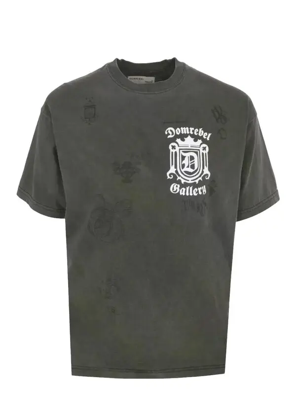 DOMREBEL Lion Crest Print T-shirt - Grey