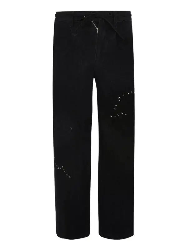DOMREBEL Lazy Pleated Wide Leg Jeans - Black
