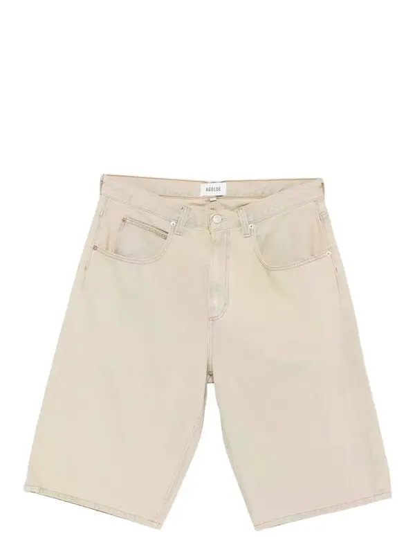 AGOLDE Fusion Denim Shorts - Neutrals
