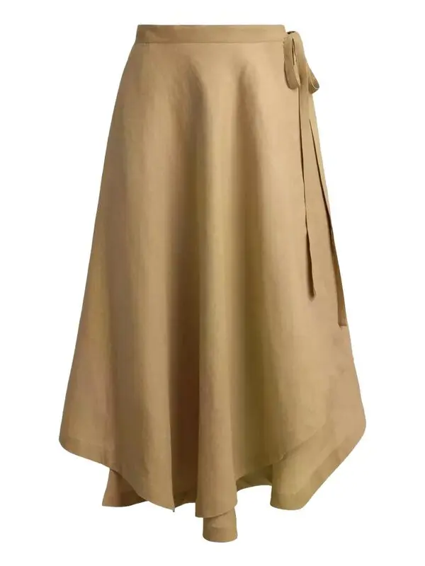 Polo Ralph Lauren Linen A-line Wrap Skirt - Neutrals