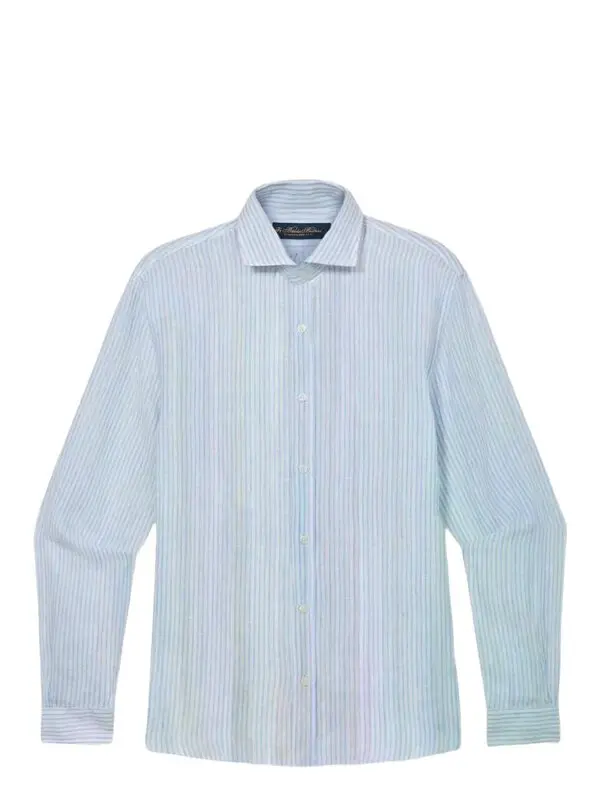Brooks Brothers Spread-collar Striped Shirt - Blue