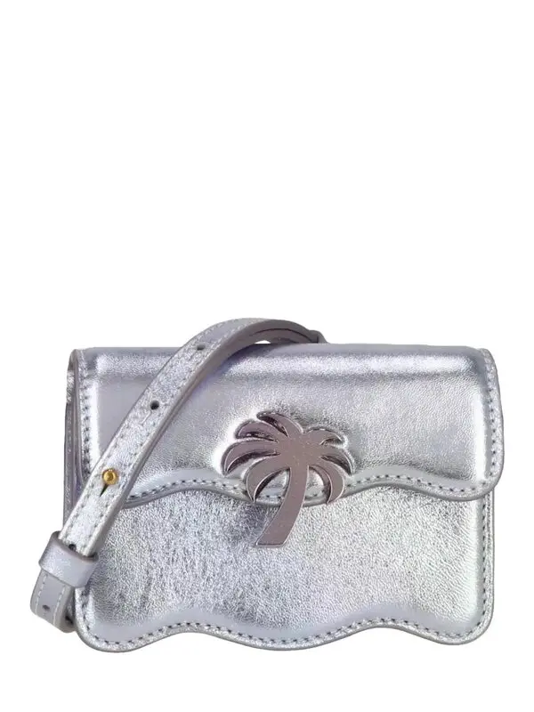 Palm Angels Metallic-leather Crossbody Bag - Silver