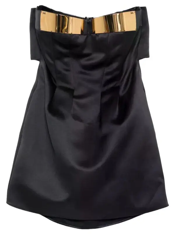 Elisabetta Franchi Metallic Strapless Mini Dress - Black