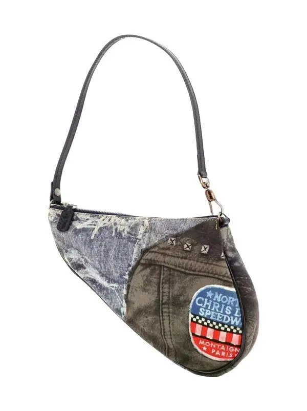 Dior Vintage Denim Saddle Bag - Blue