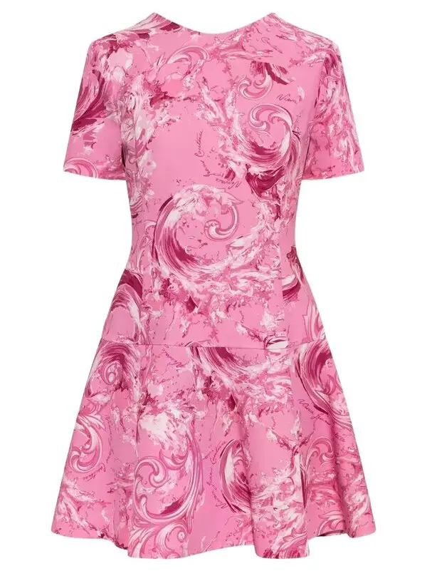 Versace Baroque-print Mini Dress - Pink