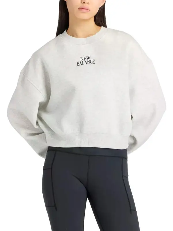 NEW BALANCE Embroidered Crew Sweatshirt - Grey