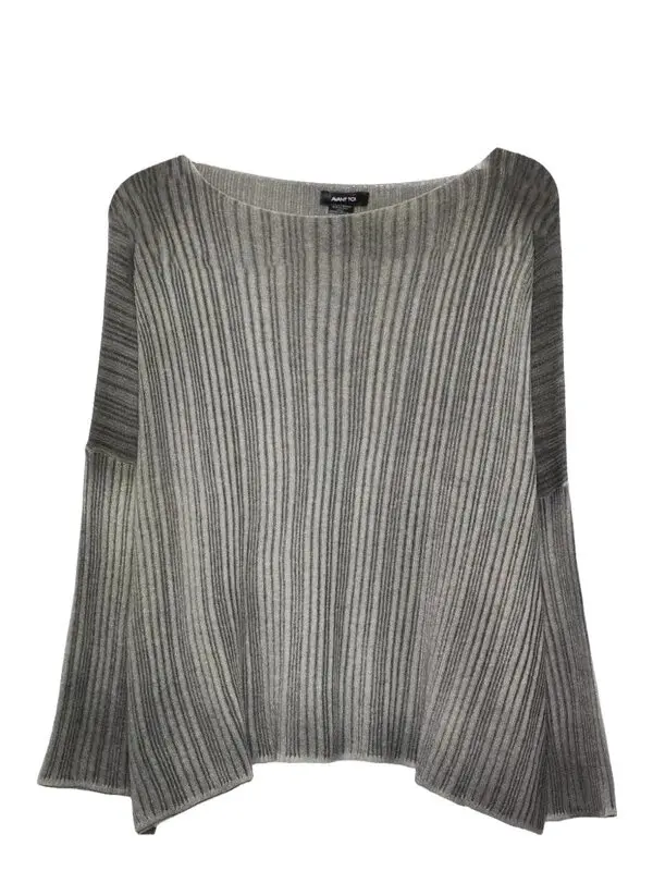 Avant Toi Ribbed Knit Top - Grey