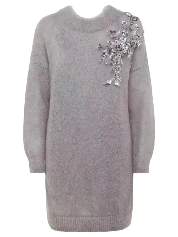BLUGIRL Embellished Mini Dress - Grey