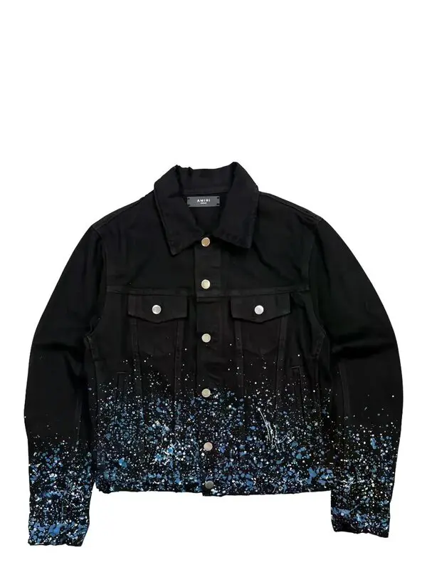 Amiri Crystal Embellished Trucker Jacket - Black