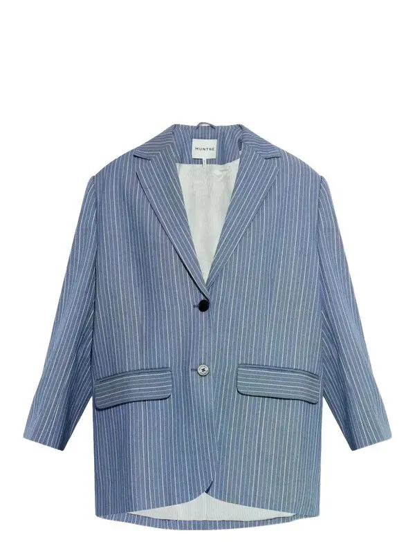 Munthe Pinstripe Button Blazer - Blue