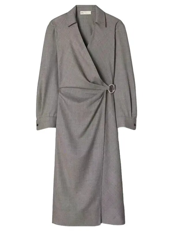 Tory Burch Wool Wrap Dress - Grey