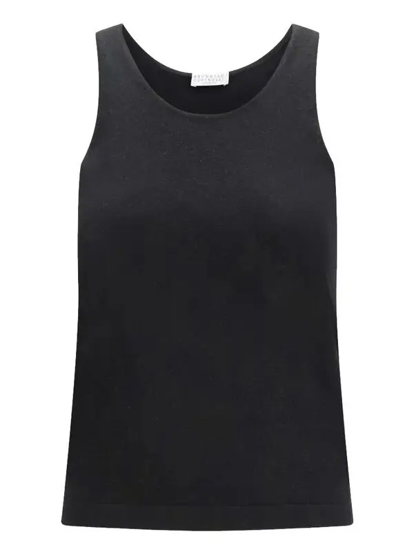 Brunello Cucinelli Sleeveless Scoop Neck Top - Black