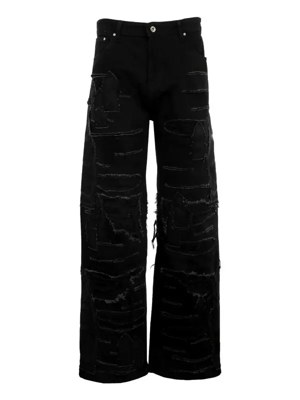 WHO DECIDES WAR Ultra Flare Windowed Jeans - Black