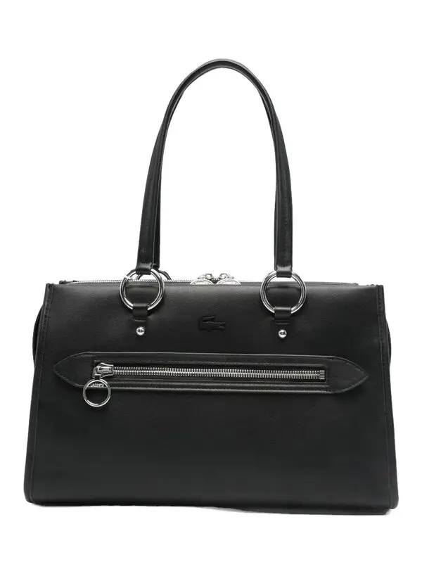 Lacoste Ring-detail Shoulder Bag - Black