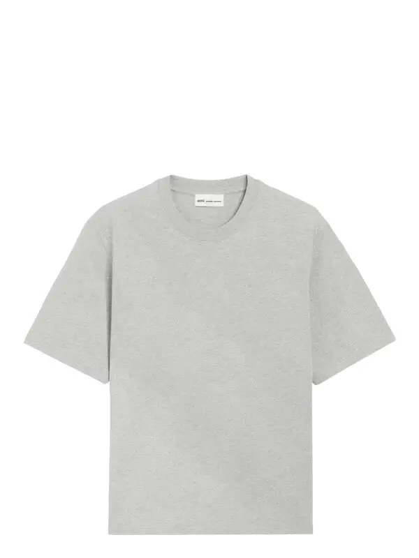 AMI Paris De Coeur Crew-neck T-shirt In Heavy Cotton - Grey
