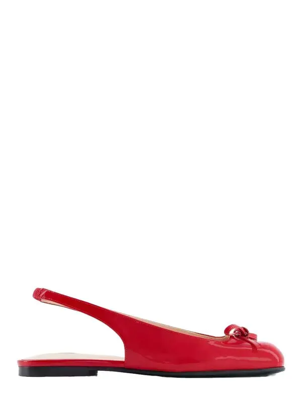 NODALETO Bulle Node Sb Patent Bow Ballet Flats - Red