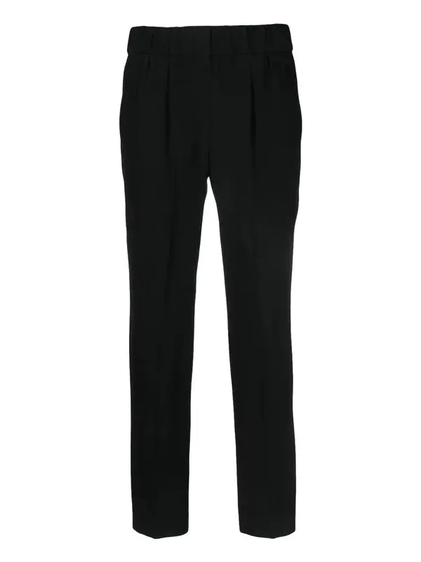 Brunello Cucinelli High-waist Cropped Trousers - Black