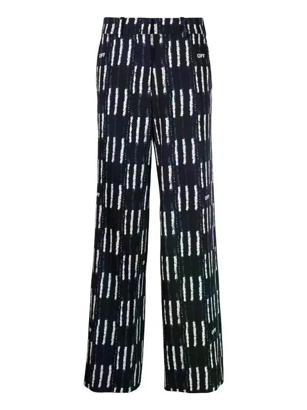 Off-White Shibori Graphic-print Wide-leg Trousers - Blue