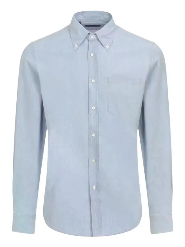 Ralph Lauren Purple Label Button-down Denim Shirt - Blue