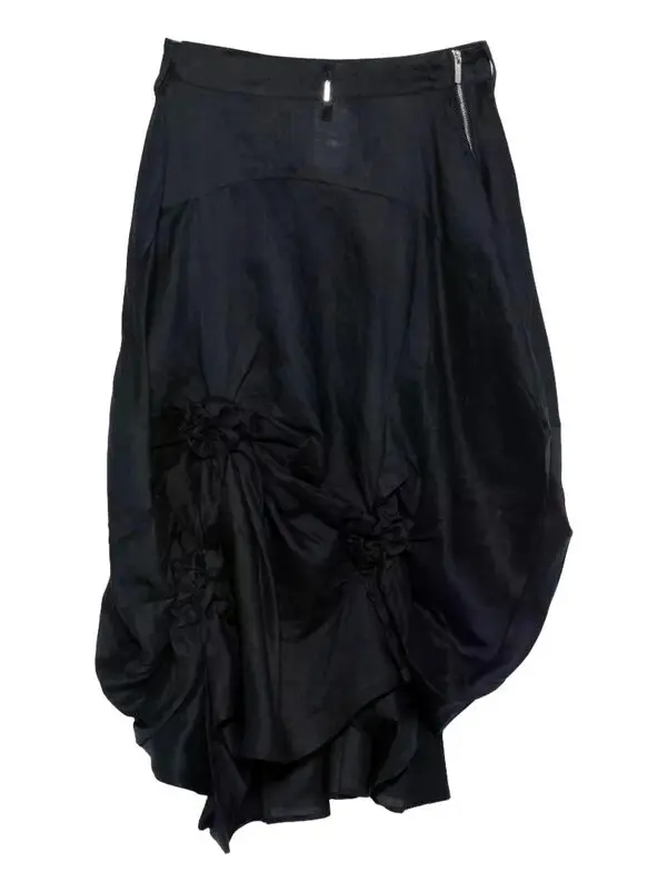 High Zip-up Midi Skirt - Blue