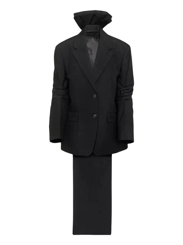 Prada Bow-detail Single-breasted Coat - Black