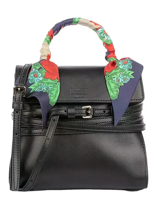 Moschino Small Tie Me Scarf-detail Tote Bag - Black