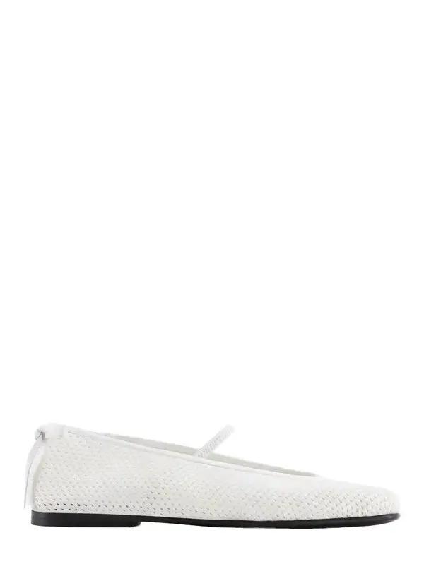 NODALETO Bulla Node Crochet Strap Ballet Flats - White