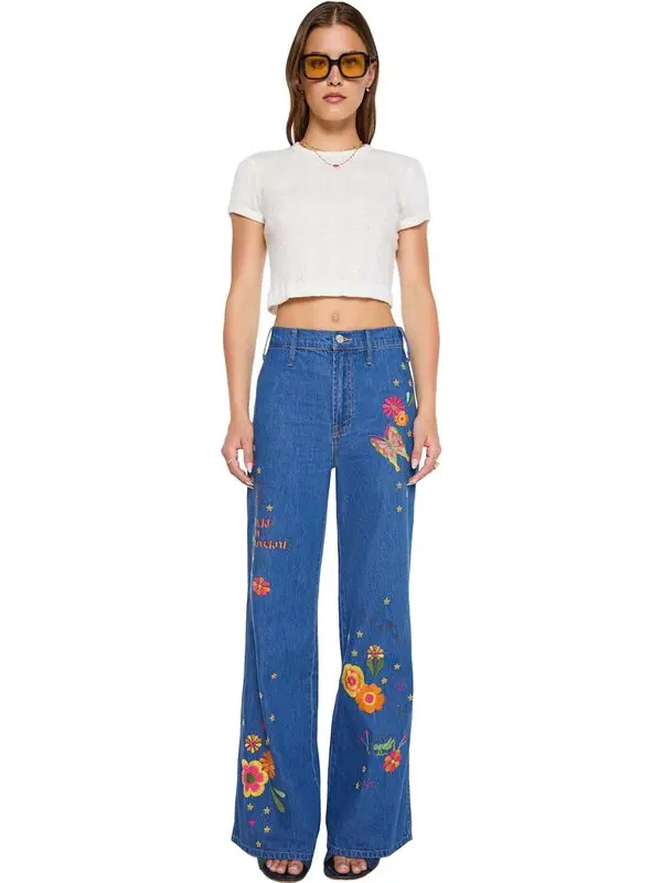 MOTHER The Heyday Hustler Roller Hodgepodge Jeans - Blue