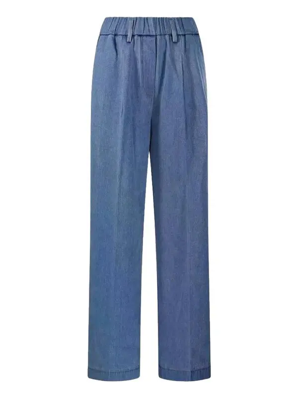 FORTE_FORTE Elasticated Denim Trousers - Blue
