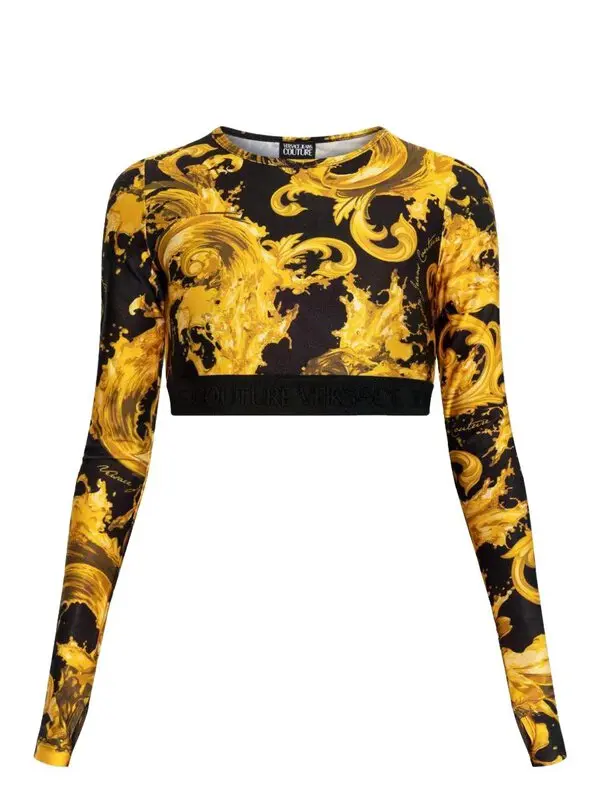 Versace Long-sleeved Pattern Top - Yellow