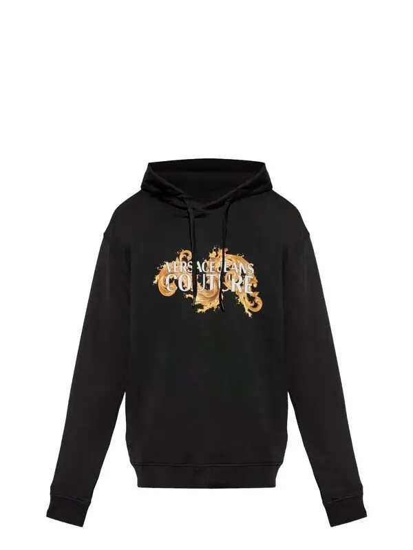 Versace Graphic-print Hoodie - Black