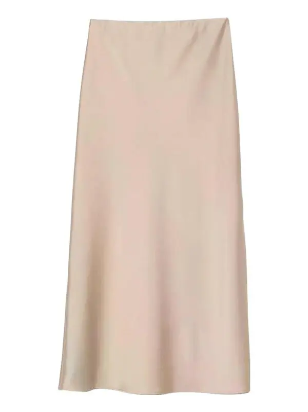 D.exterior Side-slit Maxi Skirt - Brown