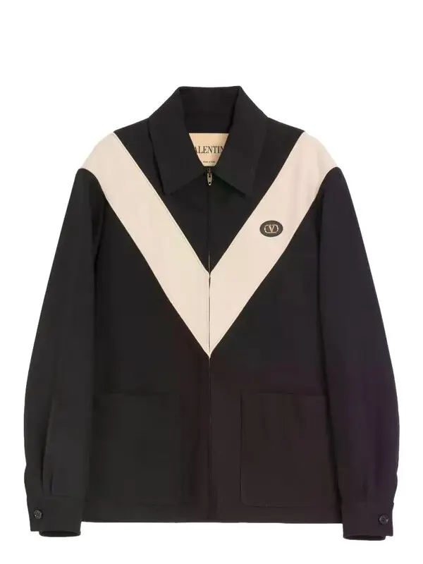 Valentino Garavani Vlogo Patch Zip Overshirt - Black
