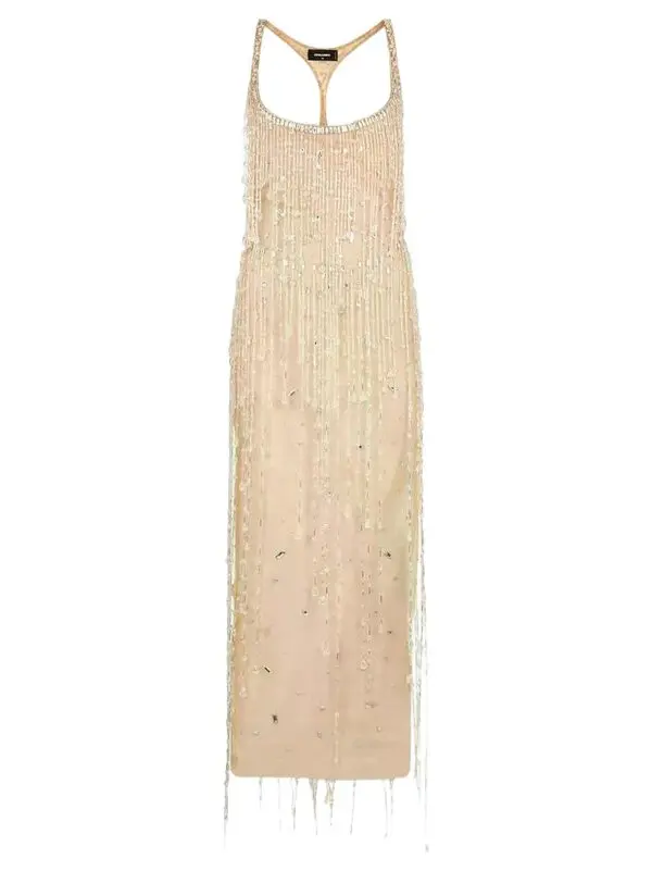 Dsquared2 Crystal-embellished Maxi Dress - Neutrals