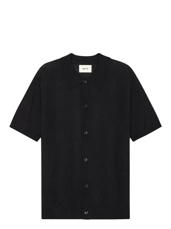 Nn07 Thor 6584 Short Sleeve Wool Blend Cardigan - Deep Navy