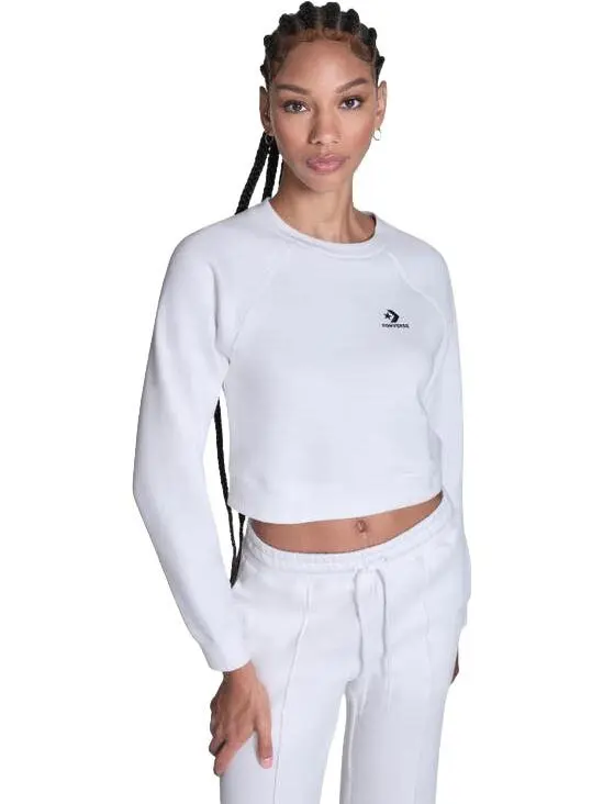CONVERSE Star Chevron Cropped Crewneck - White 10a