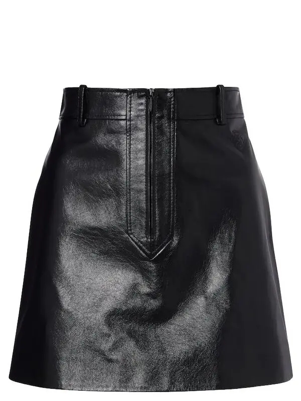 Gucci Leather Zip-up Miniskirt - Black