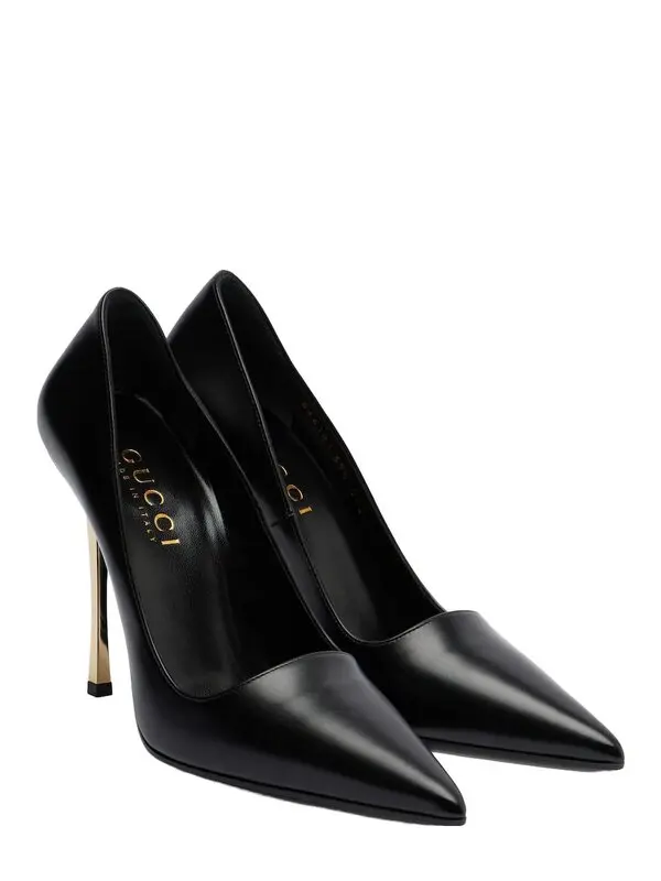 Gucci Bombshell 120 Leather Pumps - Black