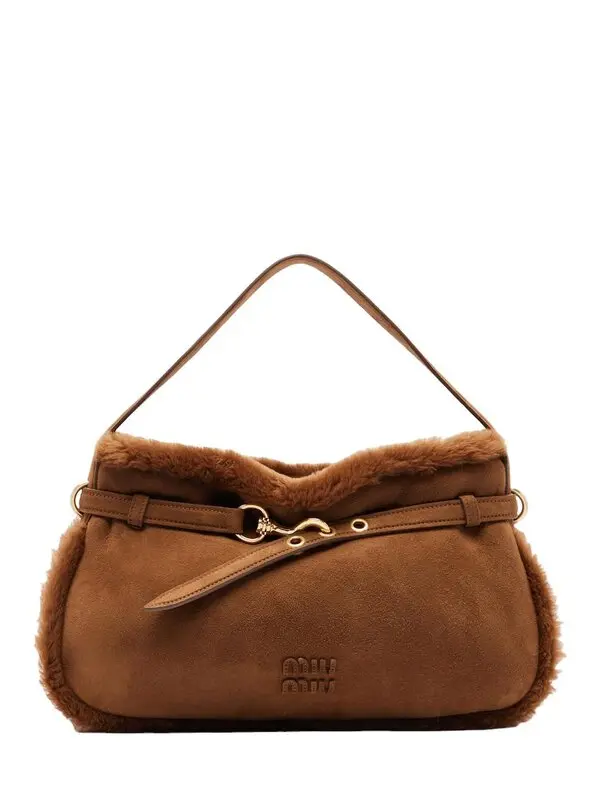Miu Miu Suede Shoulder Bag - Brown