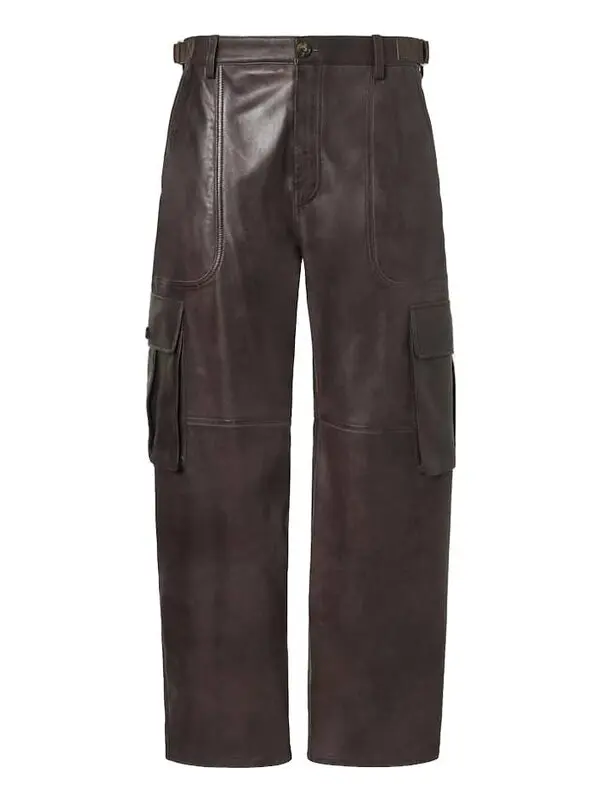 Loewe Leather Cargo Pants - Brown