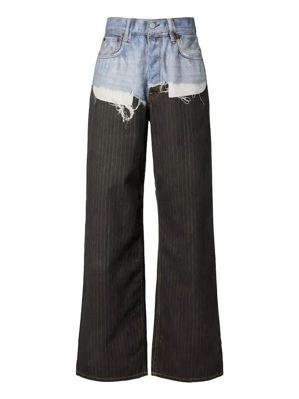 Acne Studios 1981 Chalk Stripe Wide-leg Jeans - Black