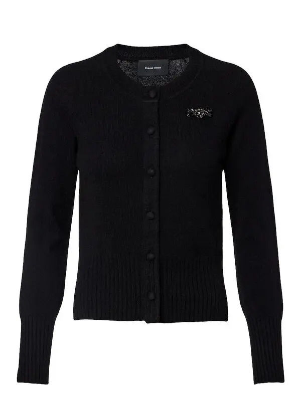 Simone Rocha Embellished Cashmere Cardigan - Black