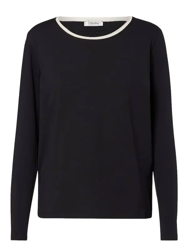 Max Mara Divina Cotton-blend T-shirt - Black
