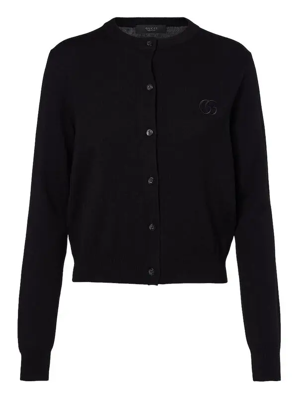 Gucci Double G Wool Cardigan - Black
