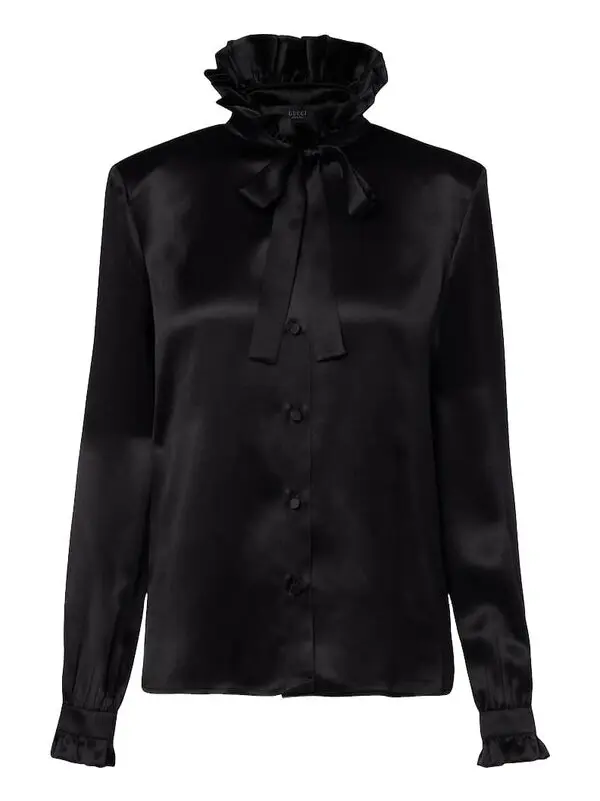 Gucci Bow-detail Silk Satin Blouse - Black