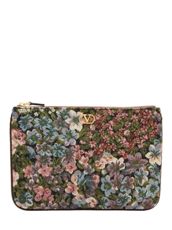 Valentino Garavani Vlogo Floral Jacquard Pouch - Multicoloured
