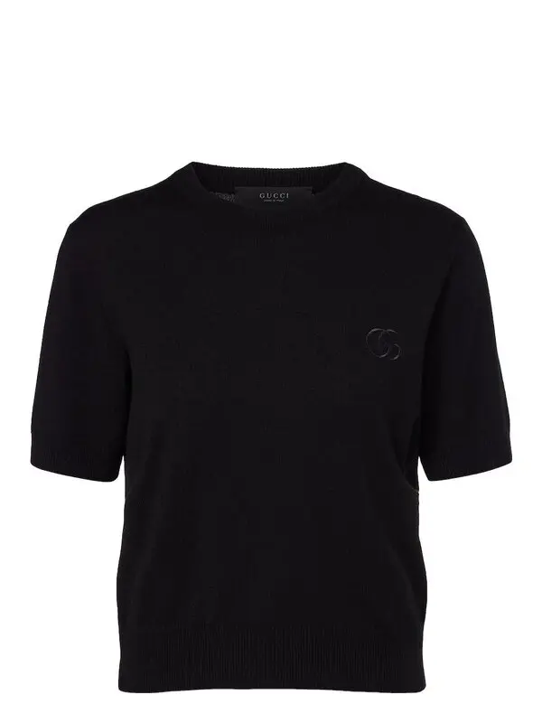Gucci Double G Wool Top - Black